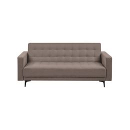 Beliani Schlafsofa ABERDEEN in Beige/Schwarz - (W) 186 x (H) 83 x (L) 88 cm | Gr.: onesize