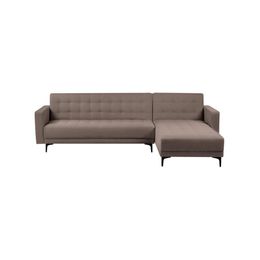 Beliani 2-tlg Schlafsofa ABERDEEN in Beige/Schwarz | Gr.: onesize