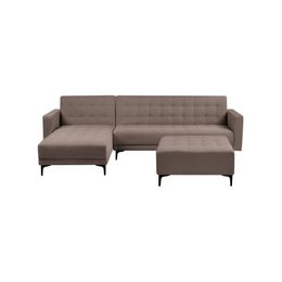 Beliani 3-tlg Modulsofa ABERDEEN in Beige/Schwarz | Gr.: onesize