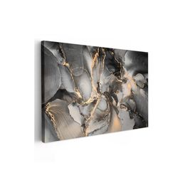 MuchoWow Leinwand bilder Abstrakte Kunst gold grau (BxH) | Gr.: 30 x 20 cm