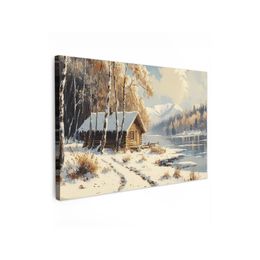 MuchoWow Leinwand bilder Bergh&uuml;tte (BxH) | Gr.: 30 x 20 cm
