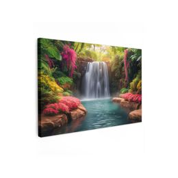 MuchoWow Leinwand bilder Tropischer Wasserfall (BxH) | Gr.: 40 x 30 cm