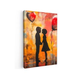 MuchoWow Leinwand bilder Silhouette Liebe (BxH) | Gr.: 20 x 30 cm
