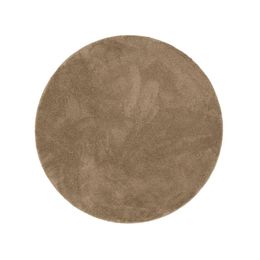 Pergamon Super Soft Kinder Hochflor Teppich Silky Kids Rund in Taupe | Gr.: 160 x 160 cm