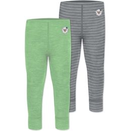 Normani Outdoor Sports 2er Pack Baby Merino Hose &bdquo;Tutira" in Gr&uuml;n/Grau | Gr.: 68