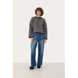 PART TWO Strickpullover LeslyPW Baggy fit in Navy Jacquard | Gr.: L