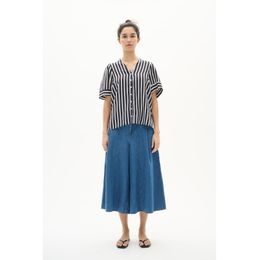Inwear Kurzarm-Bluse KilloIW Lockere Passform in Marine Blue Stripe | Gr.: 36