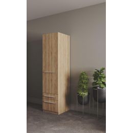 Kleiderschrank Priess "Schrank Garderobe W&auml;scheschrank Barcelona in 5 Breiten", braun (eichefarben artisan), B:48cm H:193cm T:36cm, Holzwerkstoff, Schr&auml;nke, Kleiderschrank, viel Stauraum, ger&auml;umige Schubk&auml;sten, mit Spiegel, MADE IN GERMANY