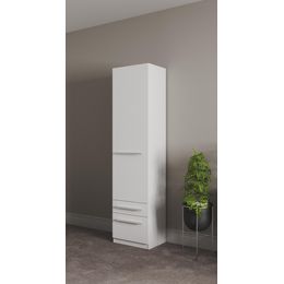 Kleiderschrank Priess "Schrank Garderobe W&auml;scheschrank Barcelona in 5 Breiten", wei&szlig;, B:48cm H:193cm T:36cm, Holzwerkstoff, Schr&auml;nke, Kleiderschrank, viel Stauraum, ger&auml;umige Schubk&auml;sten, mit Spiegel, MADE IN GERMANY