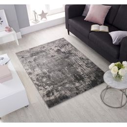 Teppich FLAIR RUGS "Wonderlust", grau, B:80cm H:10mm L:150cm, Kunstfaser, Teppiche, Teppich, fu&szlig;bodenheizungsgeeignet, mehrfarbig, Vintage Design, Abstrakt