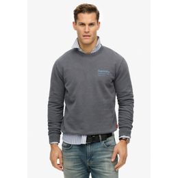 Sweatshirt Superdry "CORE LOGO CITY CREW", Herren, Gr. S, grau (magma slate grau), angeraute Sweatware, Obermaterial: 100% Baumwolle, bedruckt, relaxed fit, Rundhals, Rippb&uuml;ndchen, Sweatshirts Sweatshirt