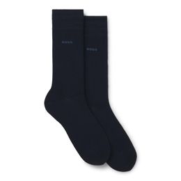 Businesssocken BOSS "2P RS Bamboo 1027", Herren, Gr. 39-42, blau (dunkelblau 401), Viskose, unifarben, elastisch, Socken, mit Strickb&uuml;ndchen