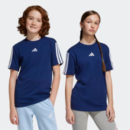 T-Shirt adidas Sportswear "J 3S TEE 160", Jungen, Gr. 128, blau (dunkelblau, wei&szlig;), Obermaterial: 100% Baumwolle, normal, Rundhals, Shirts T-Shirt, sportlicher Stil, Rundhalsausschnitt, ohne Verschluss, f&uuml;r Kinder