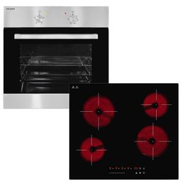 Exquisit Backofen-Set "BAKO Klassik inox", Energieeffizienz: A (A+++-D), inox, Herdsets, Schmelzen, Warmhalten & Simmern &ndash; rahmenlos, mit Grill f&uuml;r Top-Backen