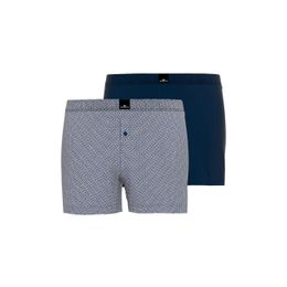 G&ouml;tzburg Boxer G&Ouml;TZBURG "Brooklyn", Herren, Gr. 9 (XXXL), blau (blau, mittel, minimal), Single Jersey, Obermaterial: 100% Baumwolle, gemustert, unifarben, k&ouml;rpernah, Unterhosen, mit Muster, weich, Baumwolle, elastisch, feuchtigkeitsregulierend