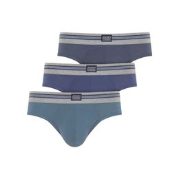 Slip Jockey "Cotton Stretch", Damen, Gr. M, blau (blau, mix), Single Jersey, Obermaterial: 95% Baumwolle, 5% Elasthan, k&ouml;rpernah, Unterhosen Slip, ohne Eingriff, elastisch, bequem