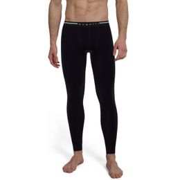Lange Unterhose Bugatti "Rom", Herren, Gr. 6L, schwarz (schwarz, dunkel, uni), Obermaterial: 95% Baumwolle, 5% Elasthan, k&ouml;rpernah, Unterhosen Lange Unterhose, mit Logo, bequem, elastisch, Baumwollmix, schneidet nicht ein, eng