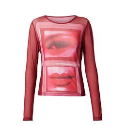 Bella x ABOUT YOU Shirt Damen Gr&ouml;&szlig;e XL weinrot / wei&szlig;