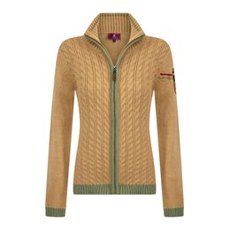 Williot Strickjacke Damen Gr&ouml;&szlig;e M marine / senf / khaki / dunkelrot