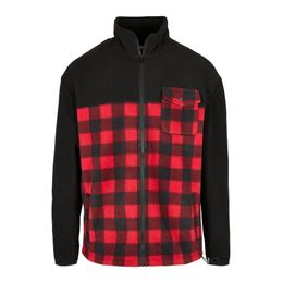 Urban Classics Fleece Jacket male size 4XL Red / Black