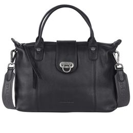 Harbour 2nd Damen Shopper "Liane", grau, Rindsleder, Taschen, Damen Handtasche, Umh&auml;ngetasche, Schultertasche mit Logopr&auml;gung