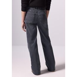 Damen Weite Jeans, grau, Gr. 31, STREET ONE STUDIO, unifarben, Jeans, 84% Baumwolle, 13% Polyester, 3% Elasthan, Jeans, 5-Pocket-Style