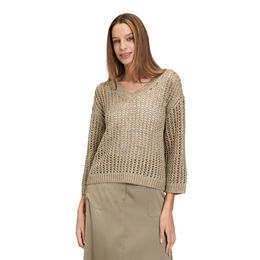 Betty Barclay Damen Strickpullover "Damen mit Pailletten", braun, Basic, Gr. 38, Strick, Obermaterial: 73% Polyacryl, 27% Polyester, Pullover, Glitzer