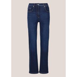 Madeleine Mode MADELEINE Damen Regular-fit-Jeans "Denimhose Schmale Jeans im Five-Pocket-Style", blau, Gr. 18, Obermaterial: 95% Baumwolle CO. 5% Elasthan EL., Jeans