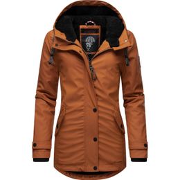 Navahoo Damen Regenjacke "Lindraa", braun, Gr. XS, Oberstoff: 60% Polyvinylchlorid, 30% Polyester, 10% Polyurethan; Futter: 100% Polyester;