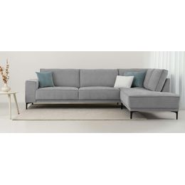 Ecksofa OTTO HOME, B:289cm H:85cm T:210cm, grau, 100% Polyester, Wohnzimmer, Sofas, "OLAND L-Form, B: 289 cm, Skandi-Design", Struktur, Flachgewebe,