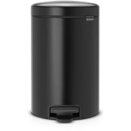 Brabantia M&uuml;lleimer "NewIcon Treteimer, 12L", B/H/T: 25,1cm x 41,1cm x 33,8cm, 12 l, schwarz, K&uuml;che, M&uuml;lleimer, sanft schlie&szlig;ender Deckel, mit