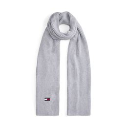 Tommy Jeans Damen Schal "TJW HERITAGE CORE SCARF"silber grau heather, Strick, Baumwolle, Modet&uuml;cher, Rippstrick, 190 x 28 cm