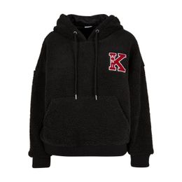 Karl Kani Damen Kapuzenpullover "Karl Kani Damen KW224-030-1KK Retro Patch OS Teddy Hoodie"schwarz, Gr. S, mehrfarbig, 100% Polyester, Pullover