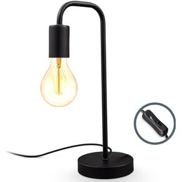 B.K.LICHT Tischleuchte "BK_TL1381 Retro Tischlampe, Gebogen, Matt-Schwarz, E27", 1, &Oslash; 13cm H: 38cm, 1 Stk., schwarz, Wohnzimmer, Leuchten, Kabel mit