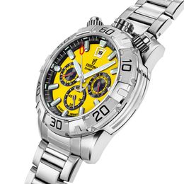Festina Herren Chronograph "The Originals/Diver", gelb, Armbanduhren, Quarzuhr, Armbanduhr, Herrenuhr, Edelstahlarmband, analog, Tag