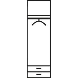 Kleiderschrank Priess, B:48cm H:193cm T:54cm, wei&szlig;, Holzwerkstoff, Schlafzimmer, Schr&auml;nke, "Schrank Garderobe W&auml;scheschrank Barcelona in 5 Breiten",
