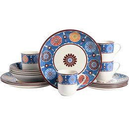 Creatable Kombiservice "Sumaya, Kombi-Service 16-tlg", 16 Stk., blau, Geschirr-Sets, Mandala Motive