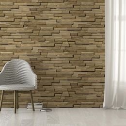 EASY DECOR Vliestapete "3D Holz Effekt", B/L: 0,52mm x 10mm, Rollen:, braun, Tapeten, Design Tapeten