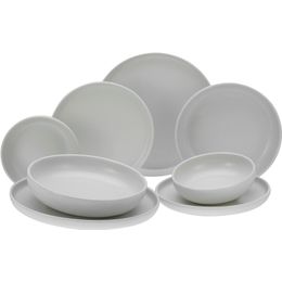 Creatable Tafelservice "Uno", 8 Stk., wei&szlig;, Geschirr-Sets, seidenmatte Glasur