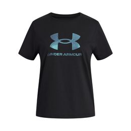 Under Armour M&auml;dchen Trainingsshirt, wei&szlig;, Gr. S, Obermaterial: 60% Baumwolle, 40% Polyester, Shirts, f&uuml;r Kinder, sportlicher Stil, aus Baumwolle und