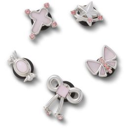 Crocs Kinder Schuhanstecker "Jibbitz Silver and Pink", bunt, Zinklegierung, Schuhzubeh&ouml;r, Charm, Anstecker f&uuml;r Crocs Schuhe