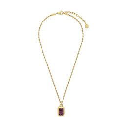 JOOP! JOOP Damen Kette mit Anh&auml;nger "Schmuck, Geschenk", Edelstahl, L: 47 B: 2,5mm, lila, Edelstahl, B:2,5mm, Halsketten, mit Zirkonia (synth.)