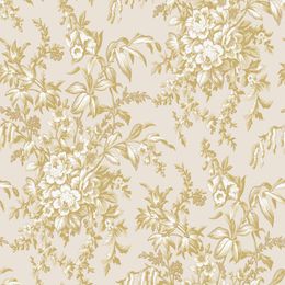 Laura Ashley Vliestapete "Laura Ashley Picardie Pale Gold Vliestapete", B/L: 0,52mm x 10,05mm, Rollen:, gold, Wohnzimmer, Tapeten, Laura Ashley
