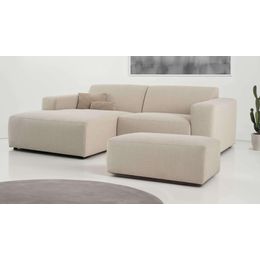 Ecksofa Inosign, B:228cm H:88cm T:159cm, beige, 100% Polyester, Wohnzimmer, Sofas, "Koa,228cm, L-Form, Modulsofa, Webstoff, Cord, Struktur,