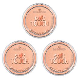 Essence Damen Highlighter "soft TOUCH BOUNCY GLOW", 12 gsoft glaze, Teint-Kosmetika, 3-tlg., cremige Textur, aufhellend, leichter Duft, alle Hauttypen