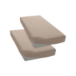 Spannbettlaken OTTO HOME, B:90cm L:200cmbeige, Jersey, Obermaterial: 100% Baumwolle, Bettlaken, "PHYSALIS Comfort", Baumwolle 150 g/m&sup2;, Matratzen bis