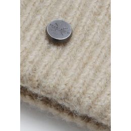 Pearlwood Herren Strickm&uuml;tze "MATS"cappuccino, unifarben, Feinripp, Materialmix, M&uuml;tzen, Feinripp, Wollanteil, breiter Umschlag, w&auml;rmend