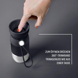 Emsa Thermobecher "beYou Cup", &Oslash; 7,4cm x 18,7cm, 360ml, 1 tlg.schwarz, Trinkgef&auml;&szlig;e, 0,36 Liter, aromatischer Trinkgenuss, 100% dicht, mit Trageband