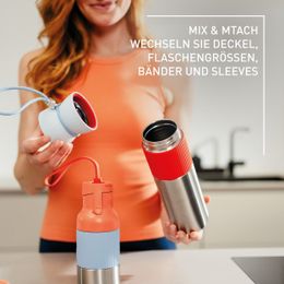 Emsa Thermobecher "beYou Cup", &Oslash; 7,4cm x 18,7cm, 360ml, 1 tlg.hellgrau, Trinkgef&auml;&szlig;e, 0,36 Liter, aromatischer Trinkgenuss, 100% dicht, mit Trageband