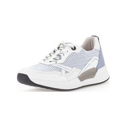 Gabor Damen Sneaker "Gabor Sneaker Leder/Mesh", Gr. 38,5wei&szlig;, blau, Leder, Textil, Schuhe